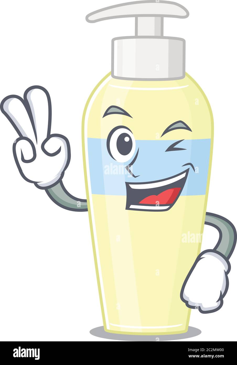 Happy serum cartoon design concept show two fingers Stock Vector Image ...
