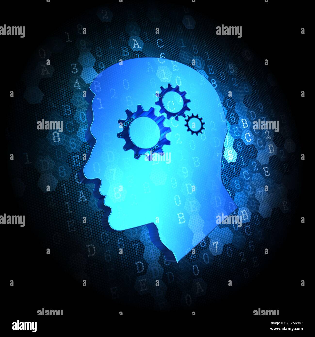 Psychological Concept on Dark Blue Digital Background Stock Photo - Alamy