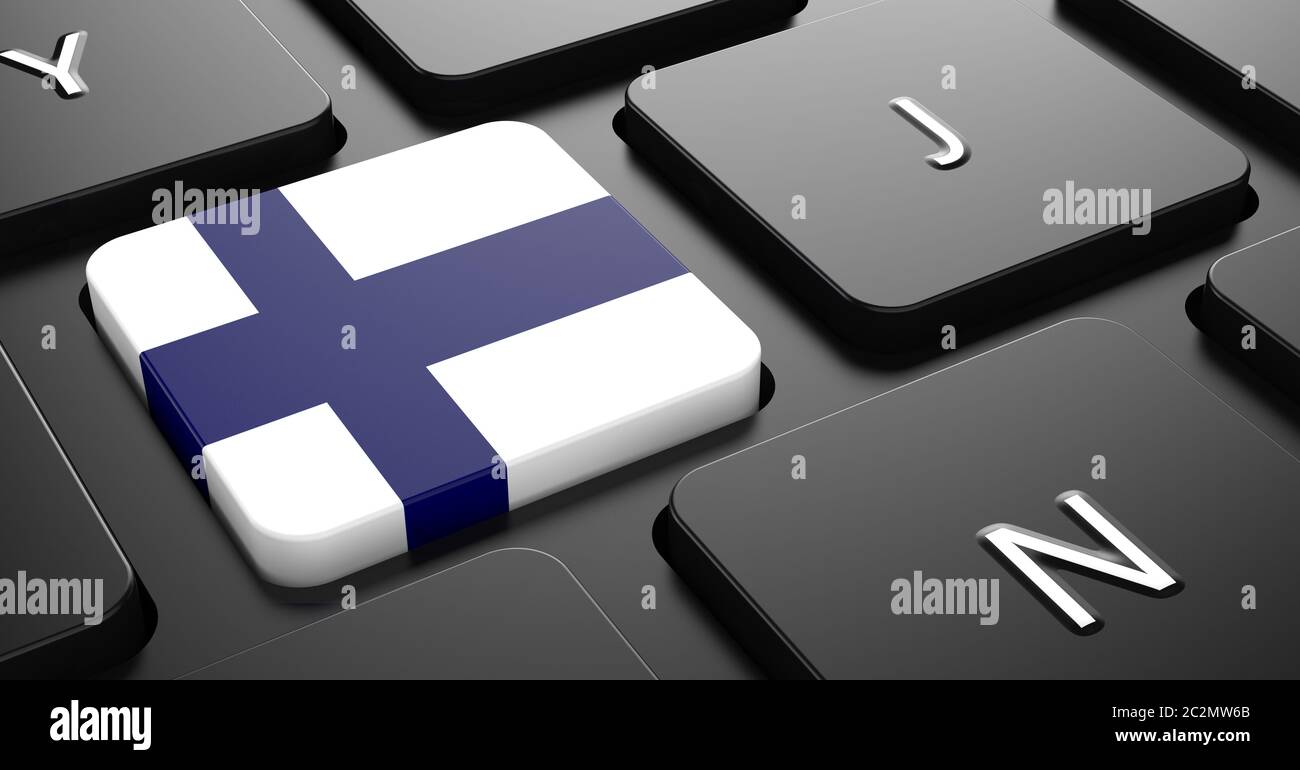 Flag of Finland - Button on Black Computer Keyboard Stock Photo - Alamy