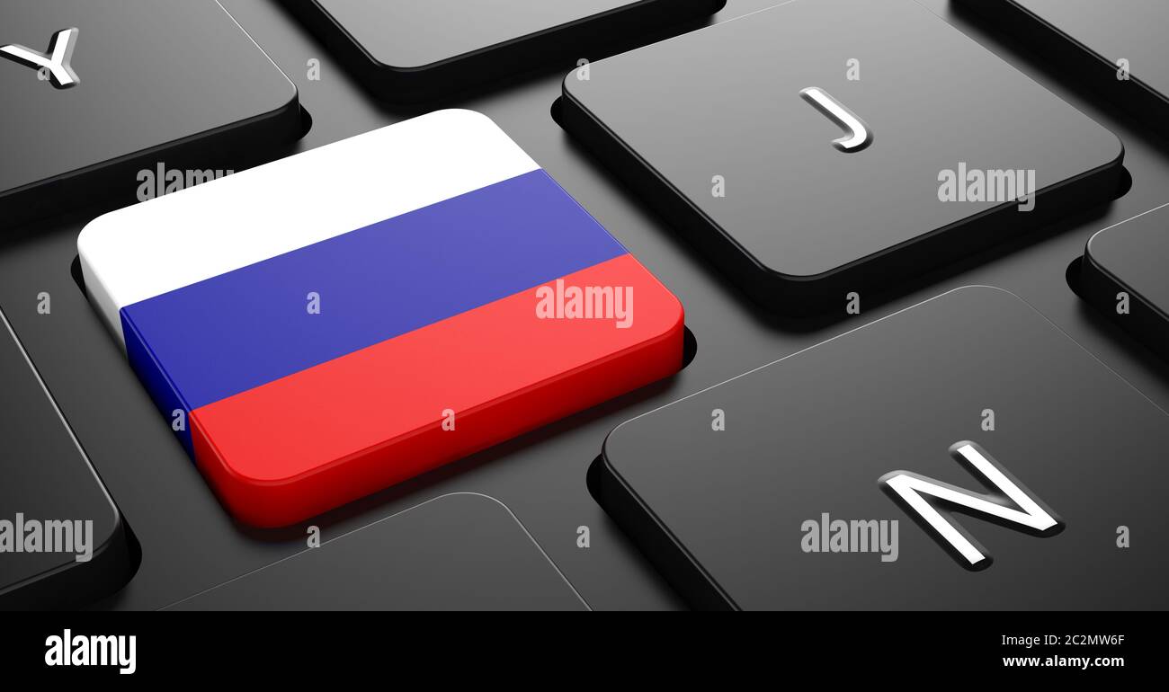 Flag of Russia - Button on Black Computer Keyboard Stock Photo - Alamy