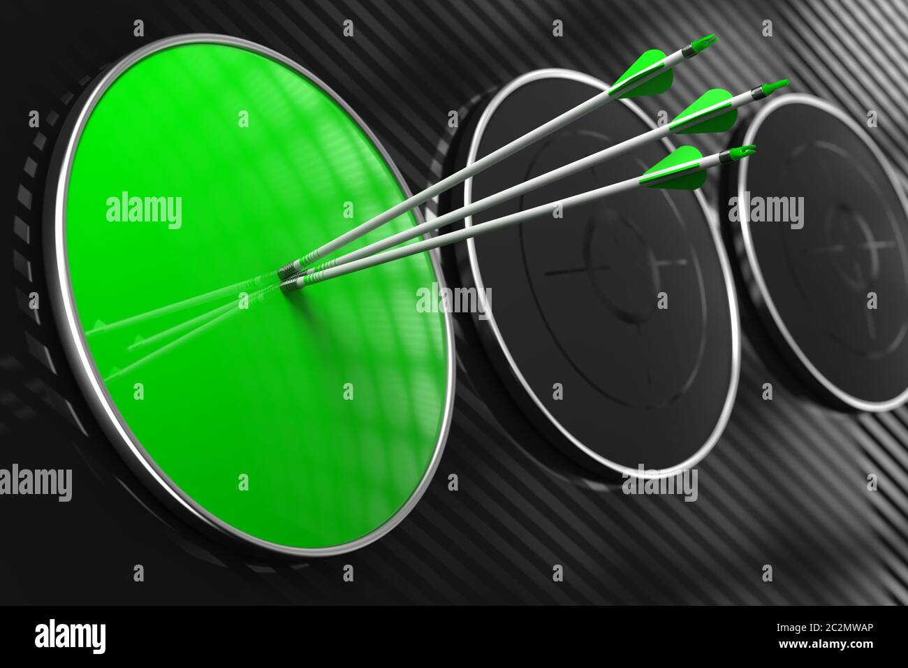 Three arrows hitting center target hi-res stock photography and images ...