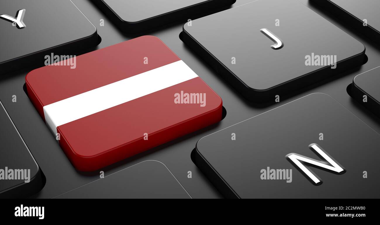 Flag of Latvia - Button on Black Computer Keyboard Stock Photo - Alamy