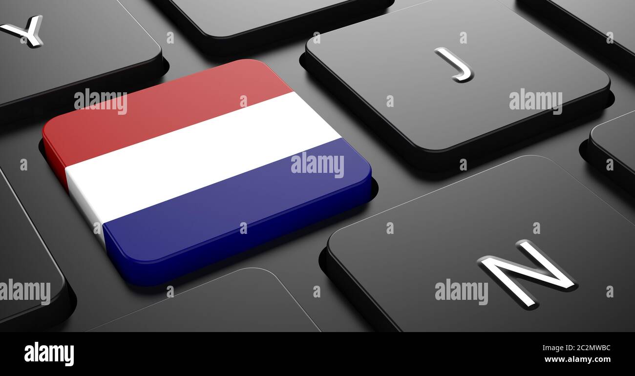 Flag of Netherlands - Button on Black Computer Keyboard Stock Photo - Alamy