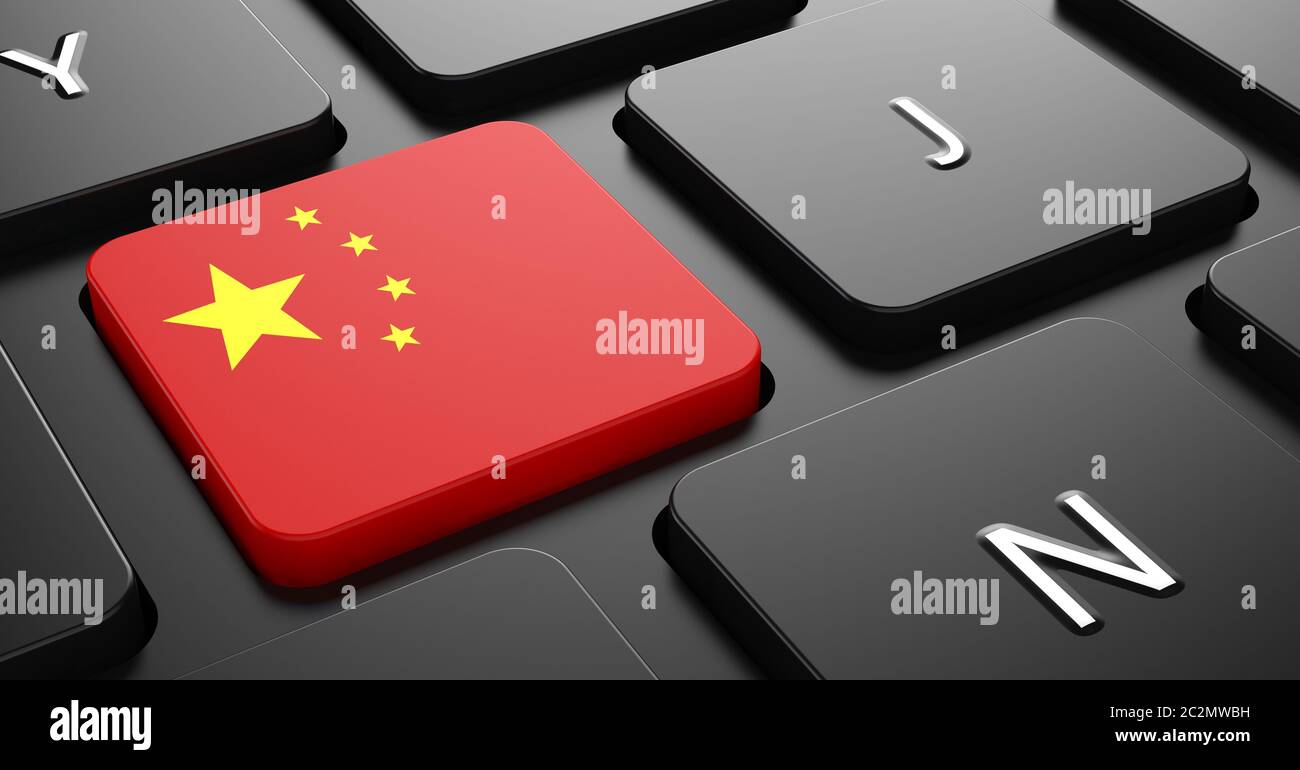 Flag of China - Button on Black Computer Keyboard Stock Photo - Alamy