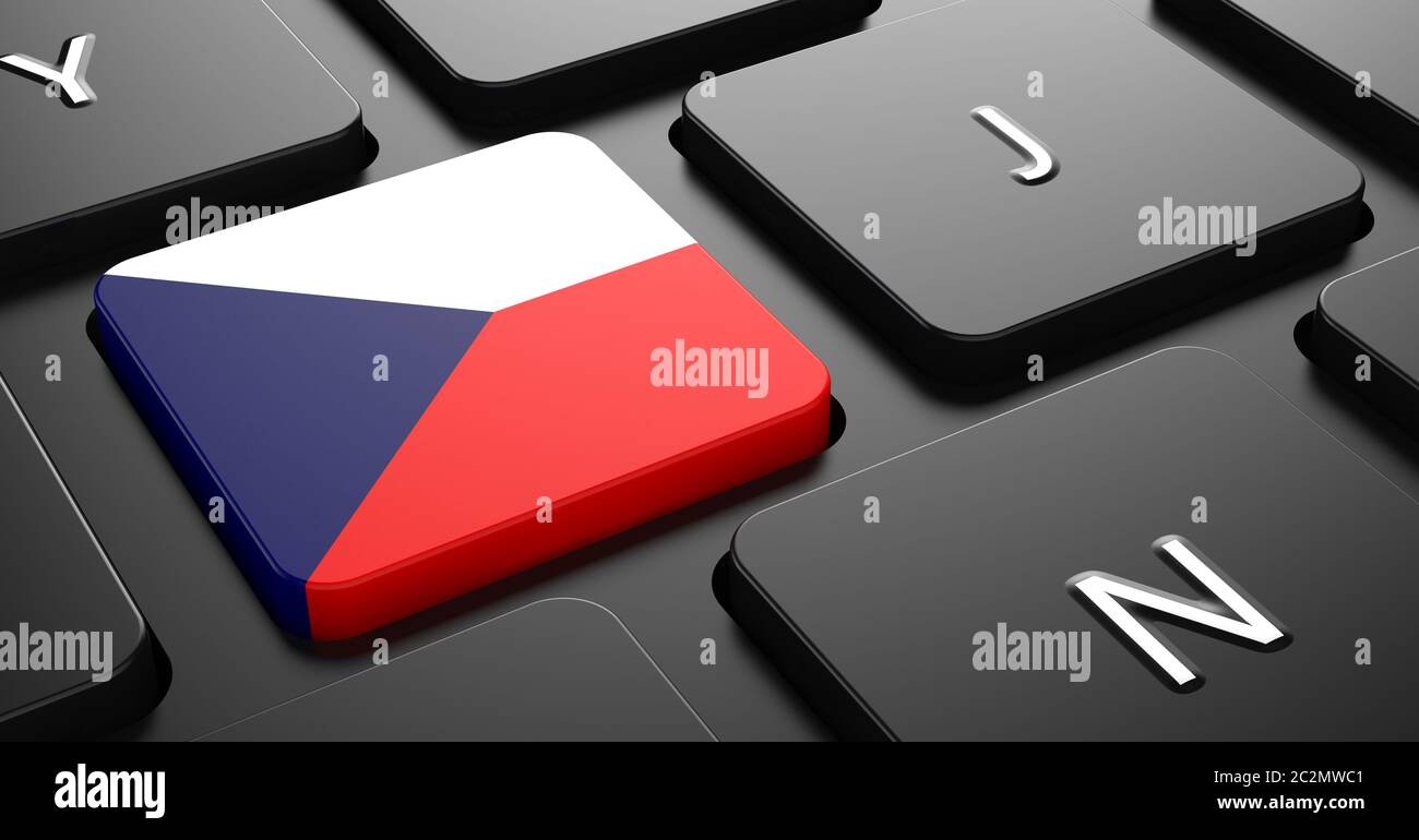 Flag of Czech Republic - Button on Black Computer Keyboard Stock Photo ...