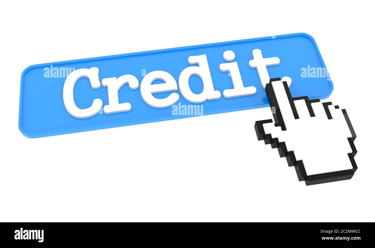 Credit Button with Hand Cursor. Business Concept Stock Photo - Alamy