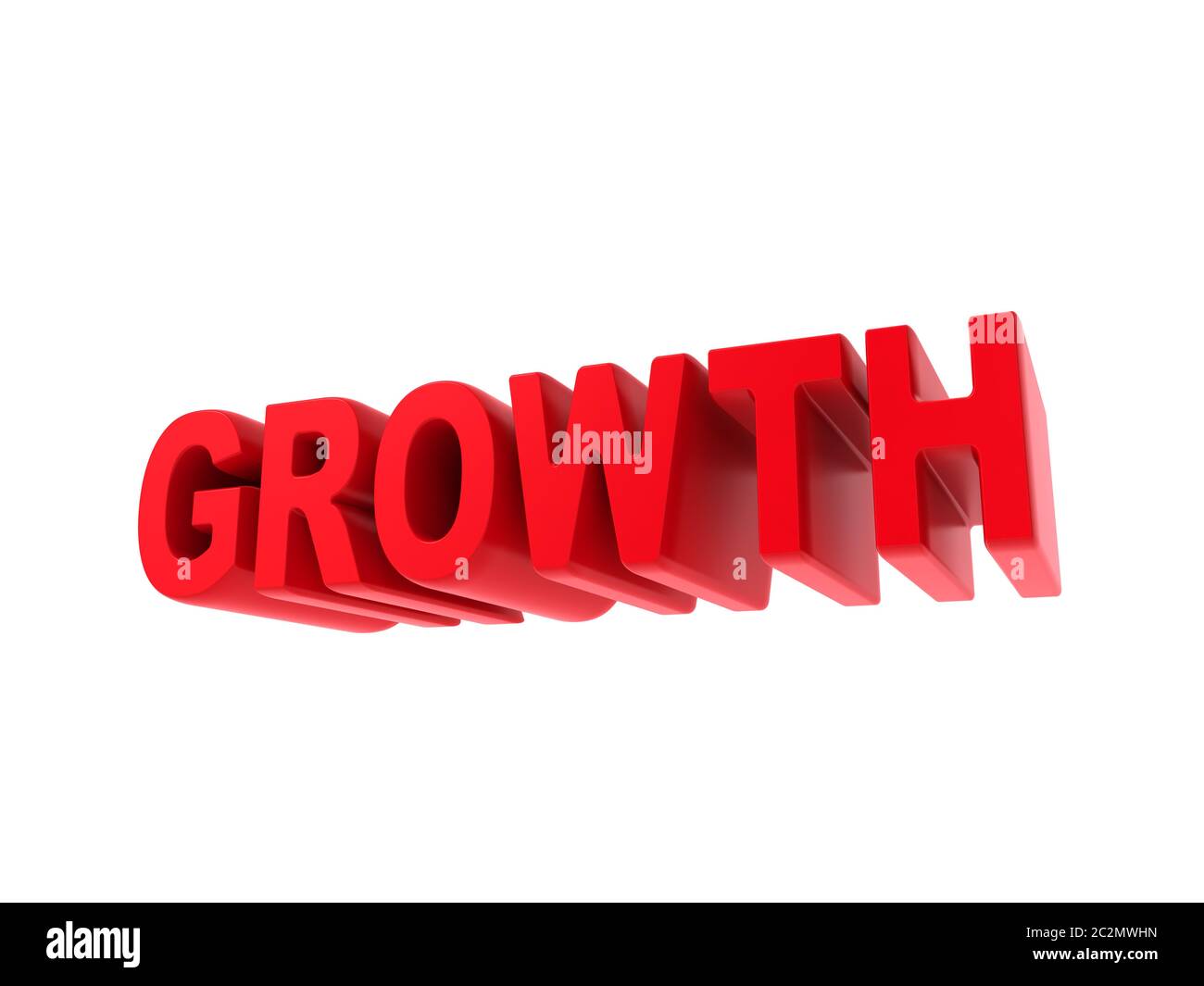 Growth - Red Text Isolated on White. Business Concept Stock Photo - Alamy