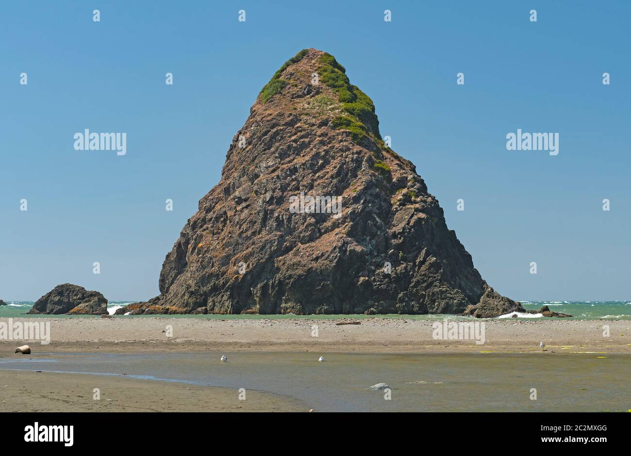 Dramatic Sea Stack Looming Out of the Ocean on Whales Head Beach in ...