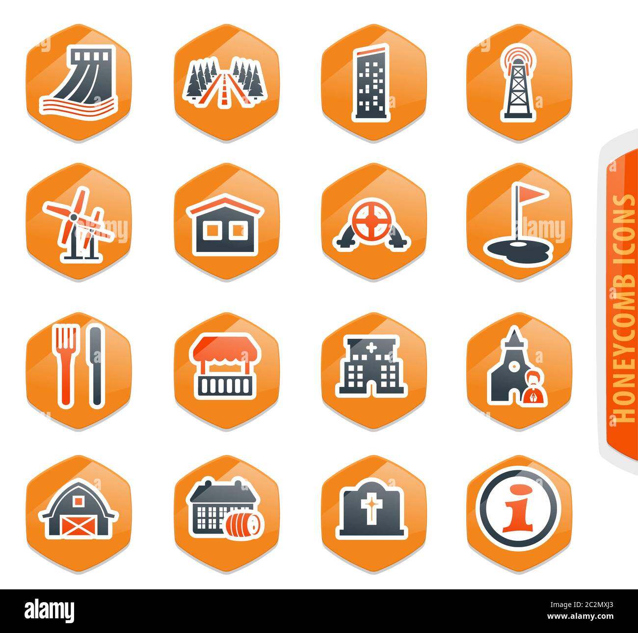 Infrastucture of the city color vector icons for user interface design ...