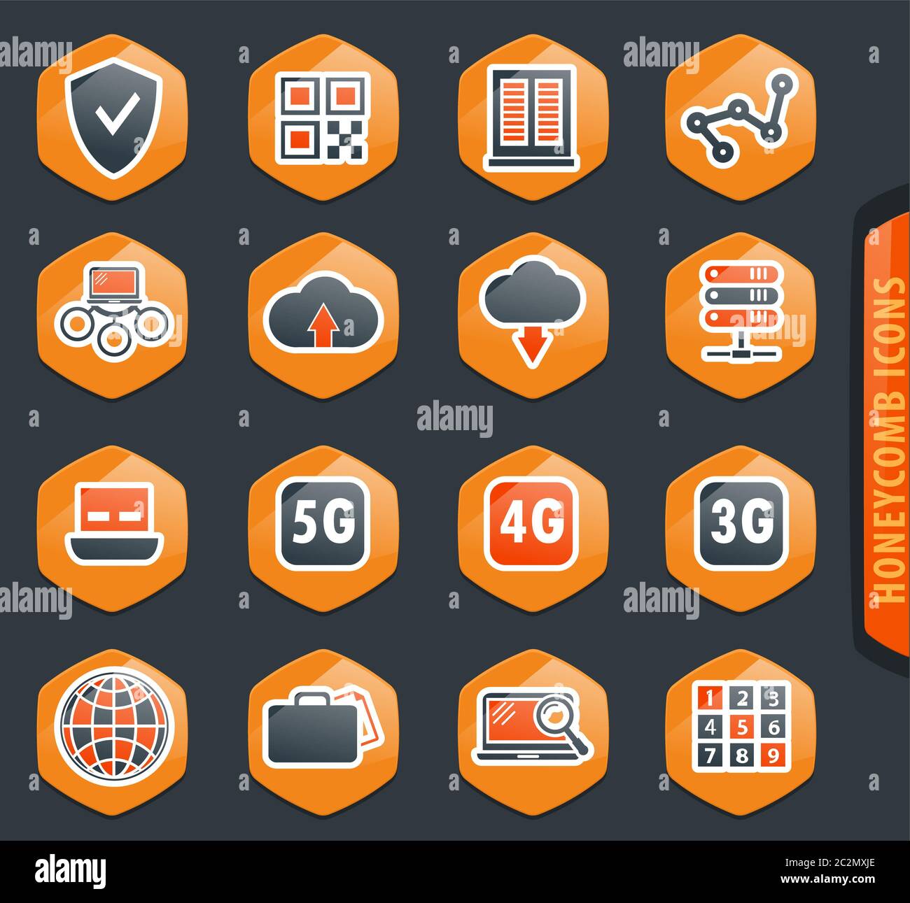 Hosting provider vector icons for user interface design Stock Photo - Alamy