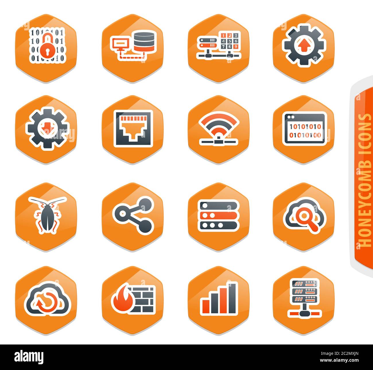 Hosting provider vector icons for user interface design Stock Photo - Alamy