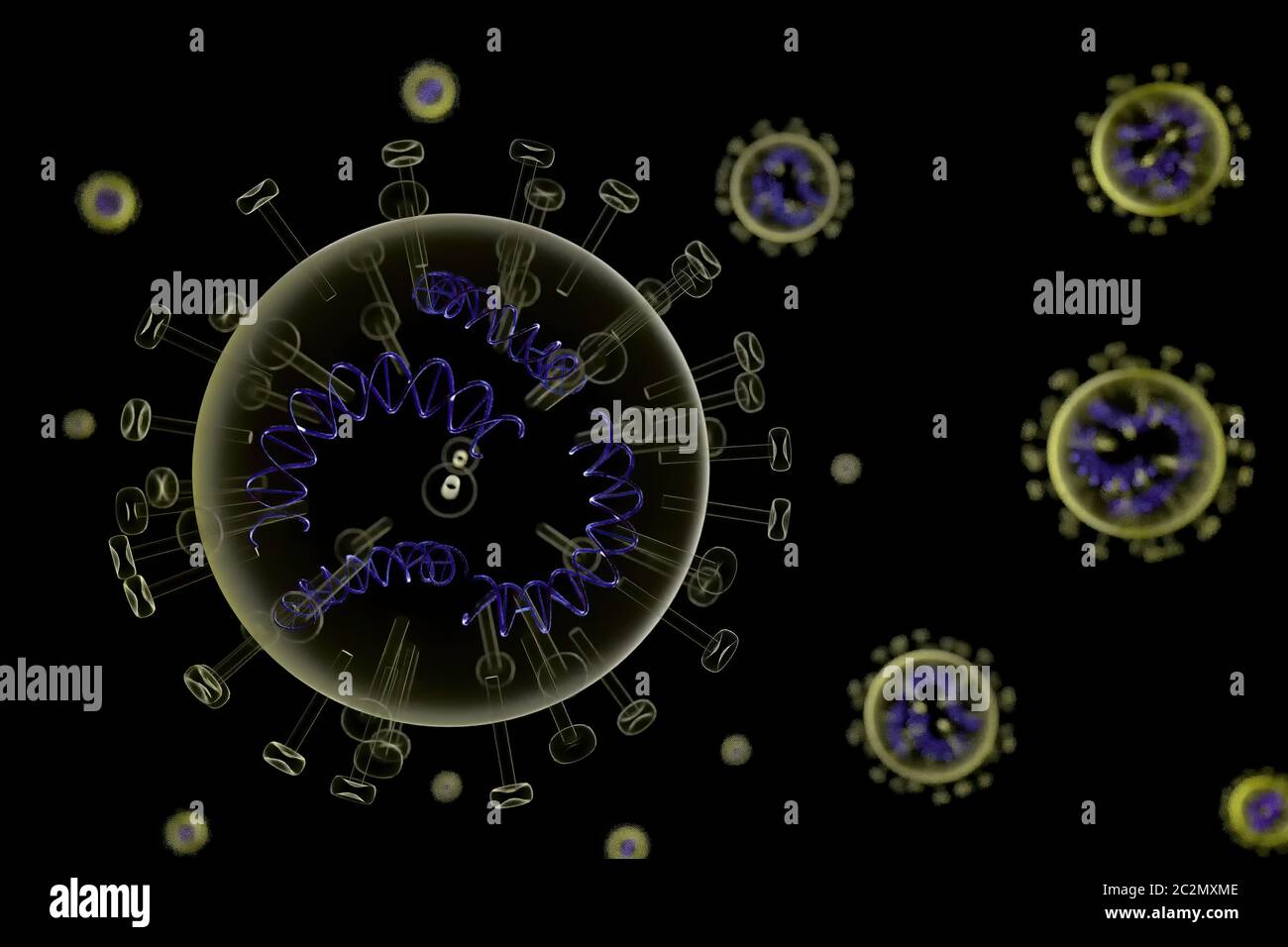 3d illustration, close up of microscope Hepatitis B Virus Stock Photo ...