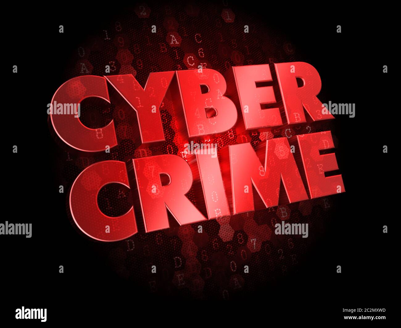 Cyber Crime - Red Color Text on Dark Digital Background Stock Photo - Alamy