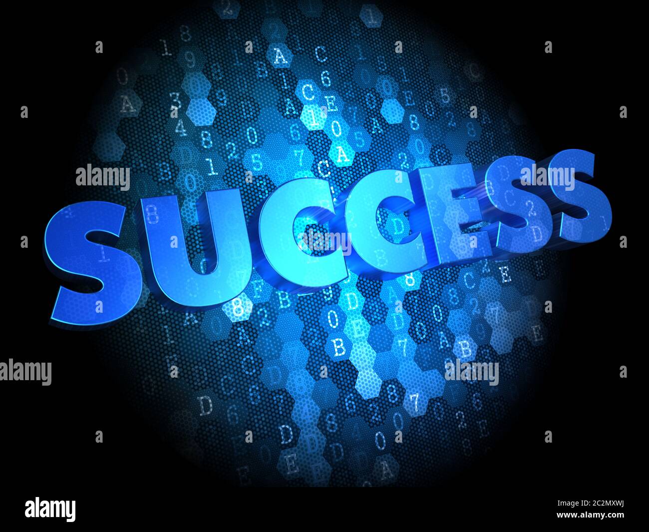 Success - the Word in Blue Color on Dark Digital Background Stock Photo ...