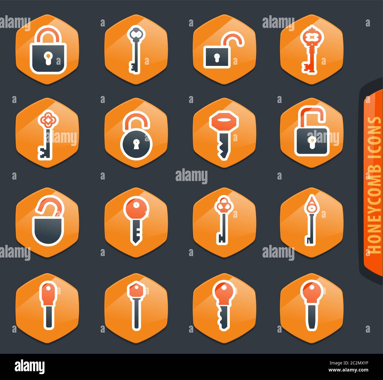 Lock and Key icon set for web sites and user interface Stock Photo - Alamy