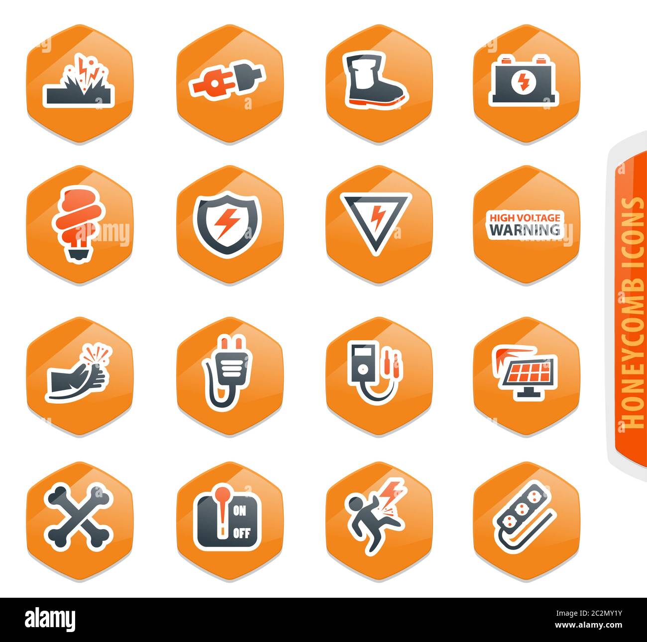 High voltage icons set for web sites and user interface Stock Photo - Alamy