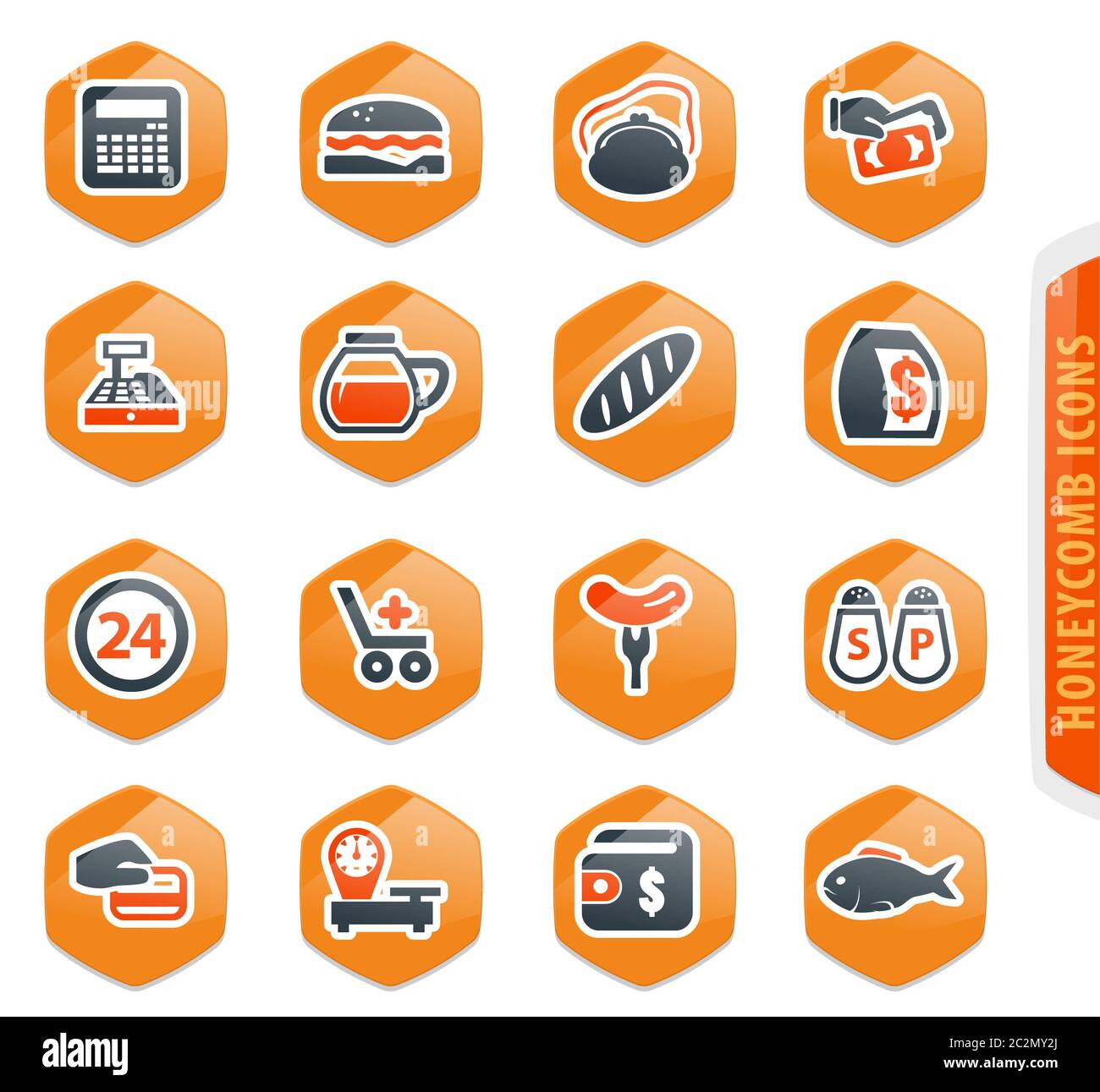 Grocery store vector icons for user interface design Stock Photo - Alamy
