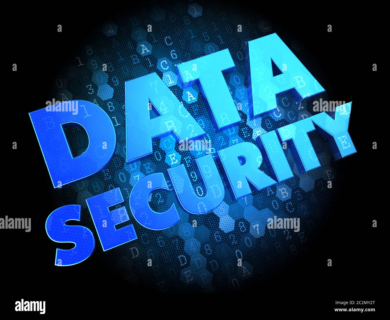 Data Security - Blue Color Text on Dark Digital Background Stock Photo ...
