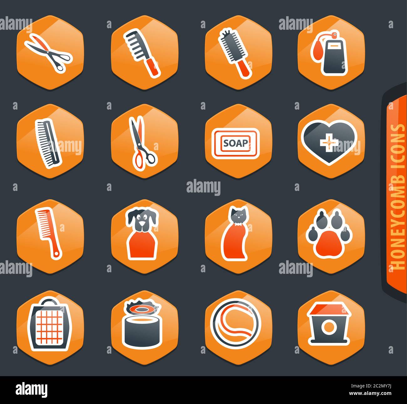 Goods for pets color vector icons for user interface design Stock Photo ...