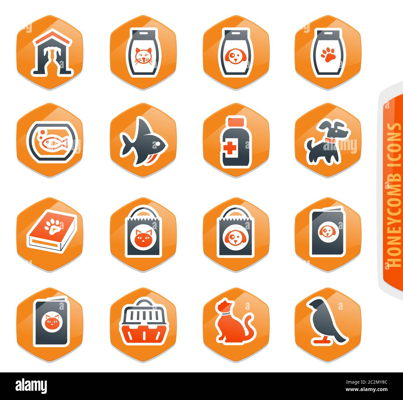 Goods for pets color vector icons for user interface design Stock Photo ...