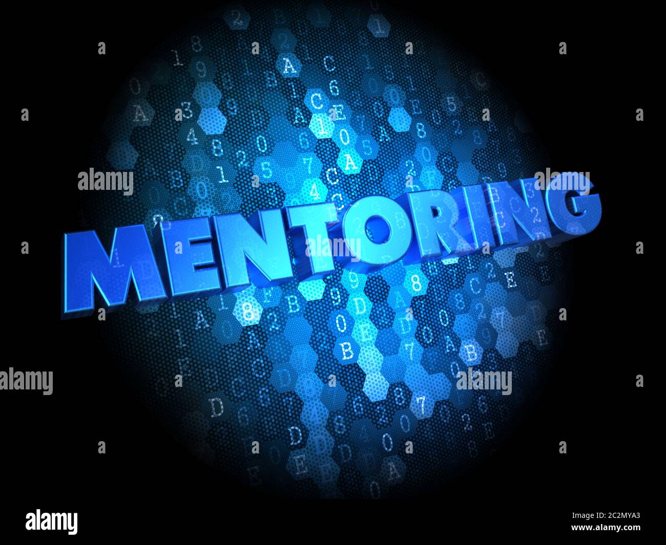 Mentoring - Text in Blue Color on Dark Digital Background Stock Photo ...