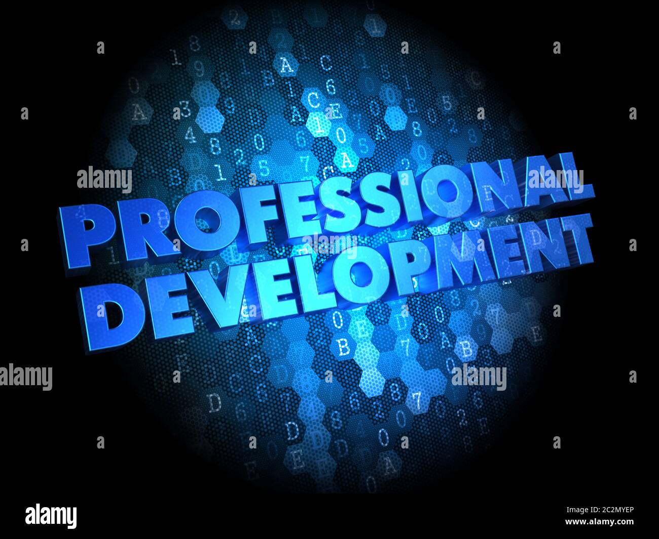 Professional Development in Blue Color on Dark Digital Background Stock ...