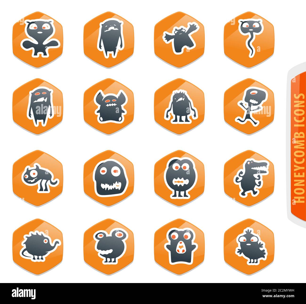 Monster color vector icons for user interface design Stock Photo - Alamy