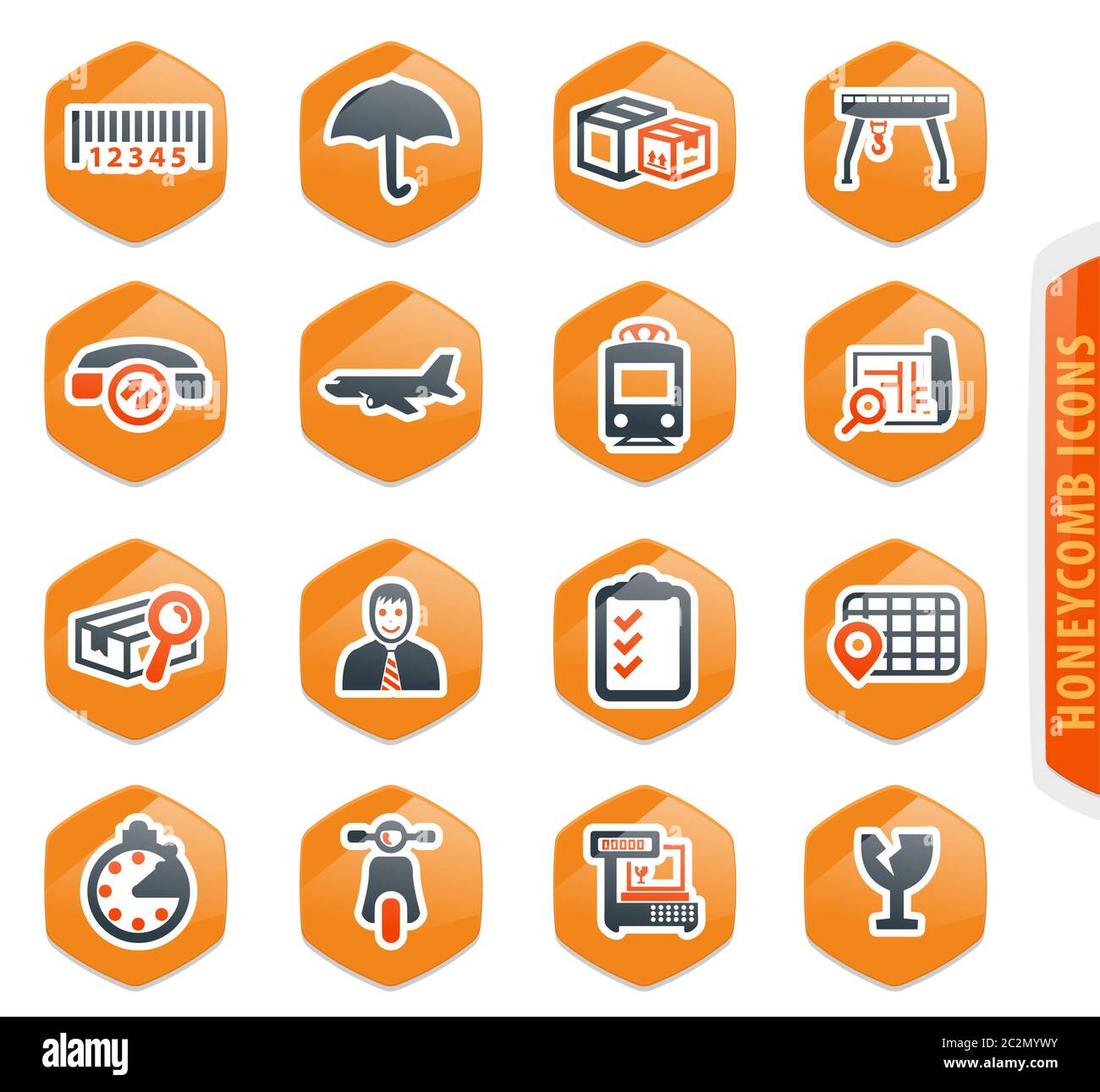 Logistic color vector icons for user interface design Stock Photo - Alamy
