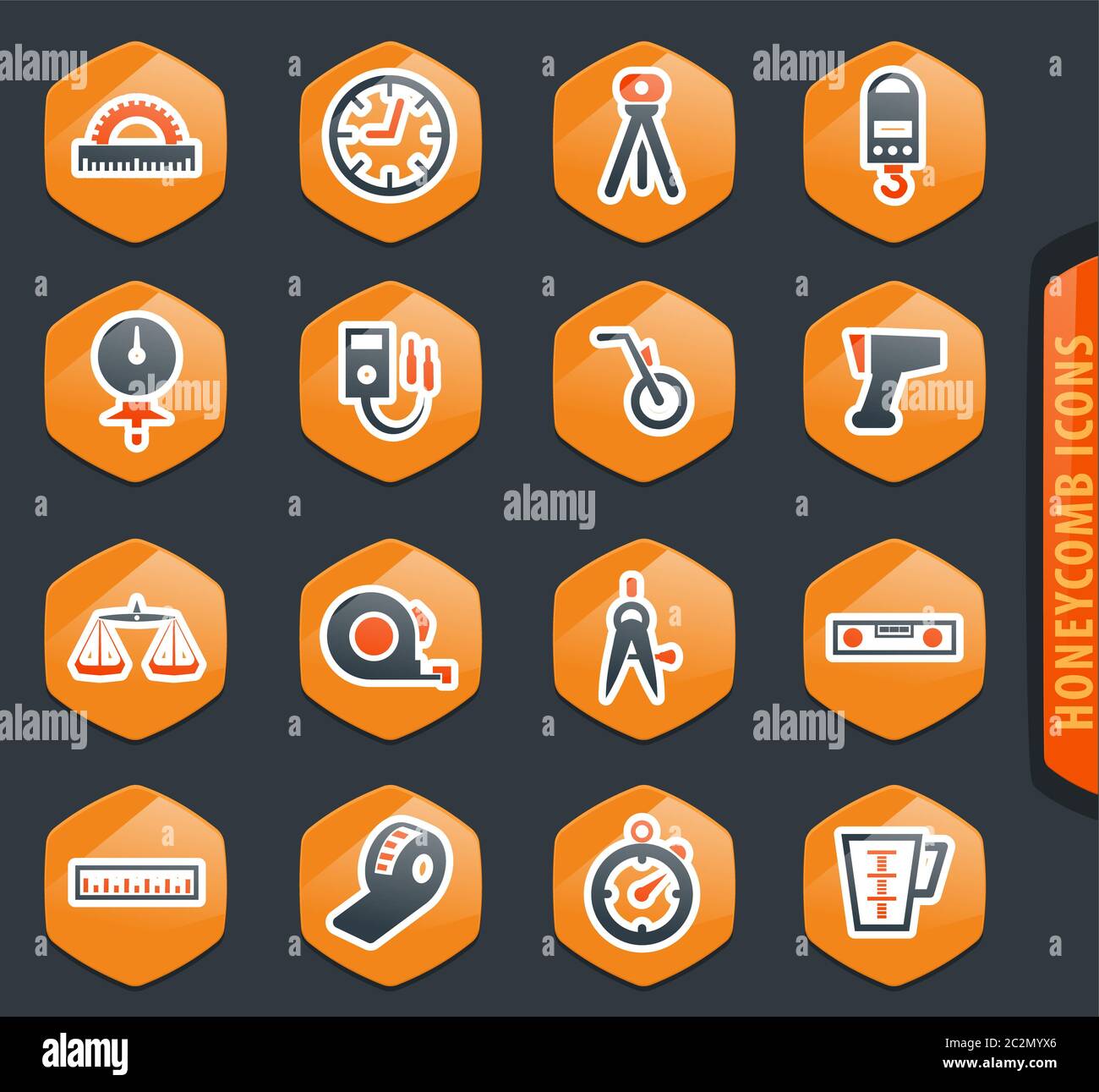 Measuring tools color vector icons for user interface design Stock ...
