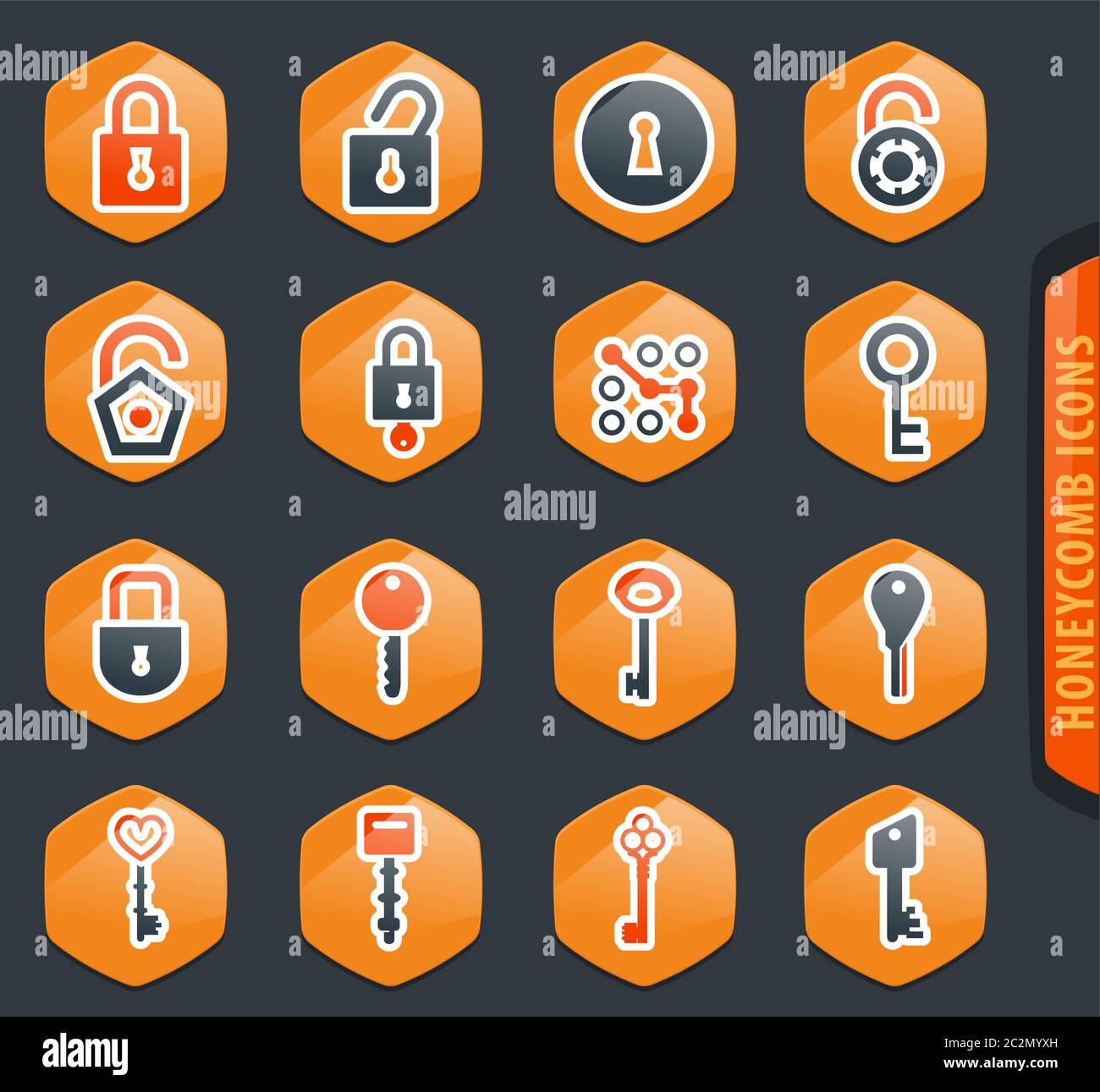 Lock and Key icon set for web sites and user interface Stock Photo - Alamy