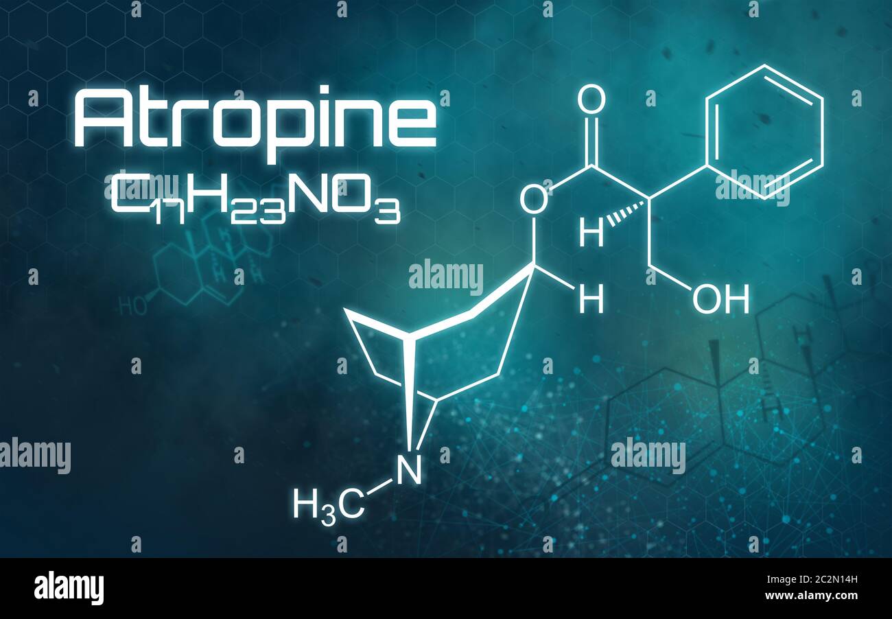 Chemical formula of Atropine on a futuristic background Stock Photo - Alamy