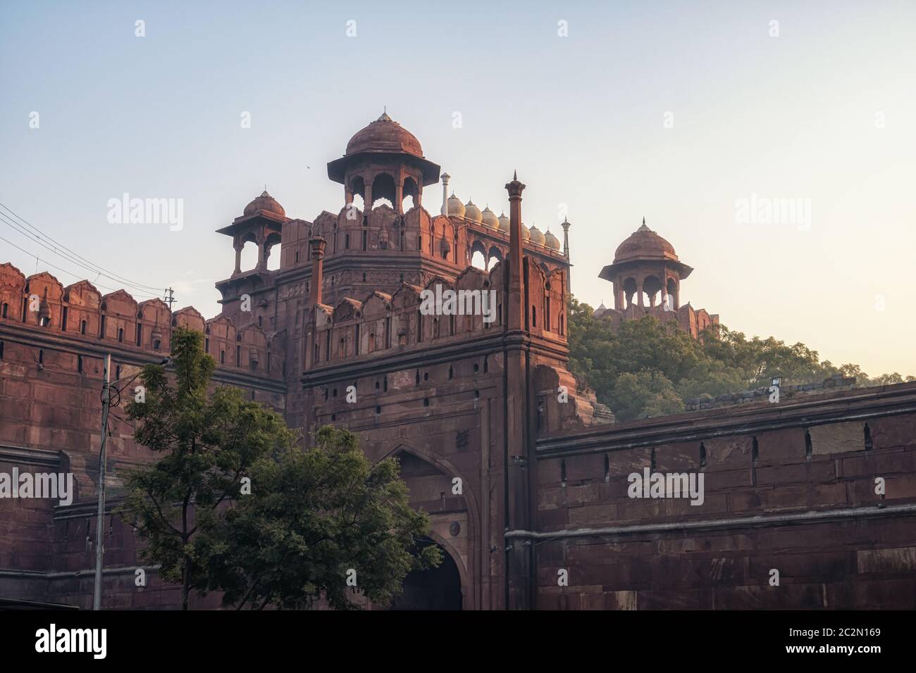 Main entrance Lahori Gate in Red Fort, New Delhi taken during sunrise ...