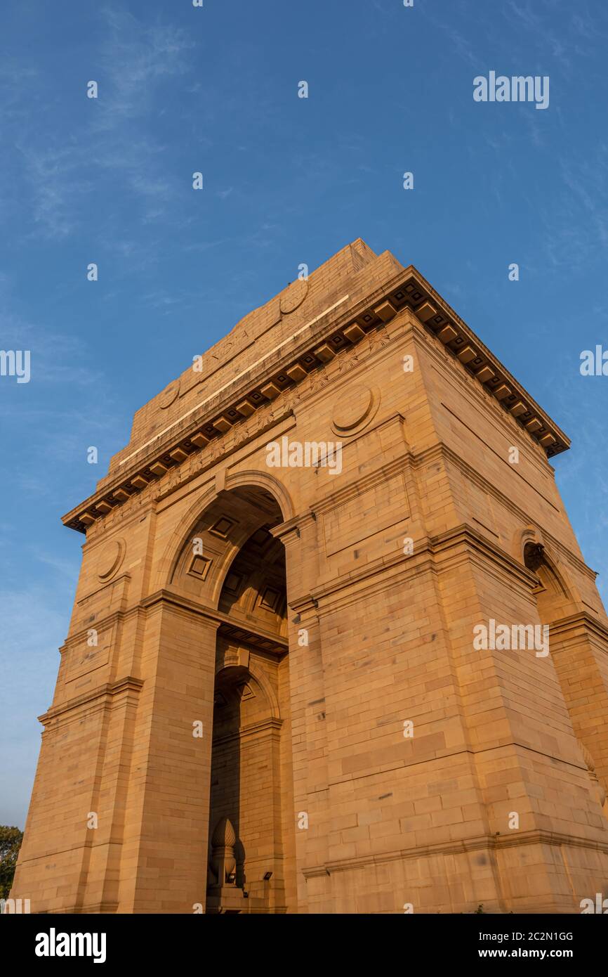 india gate shining bright from the sunset light. Taken in New Delhi ...