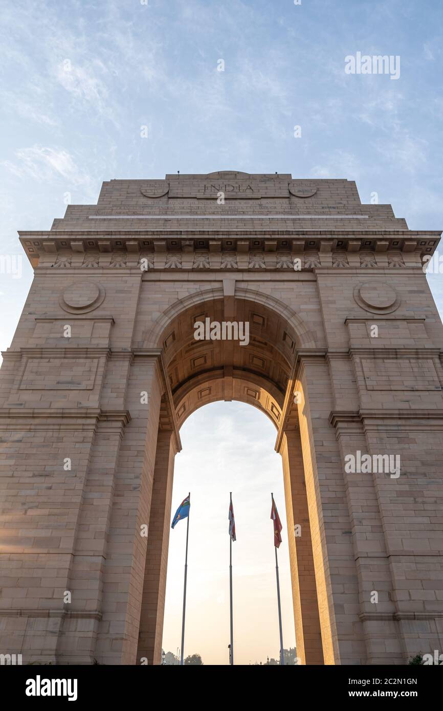 india gate shining bright from the sunset light. Taken in New Delhi ...