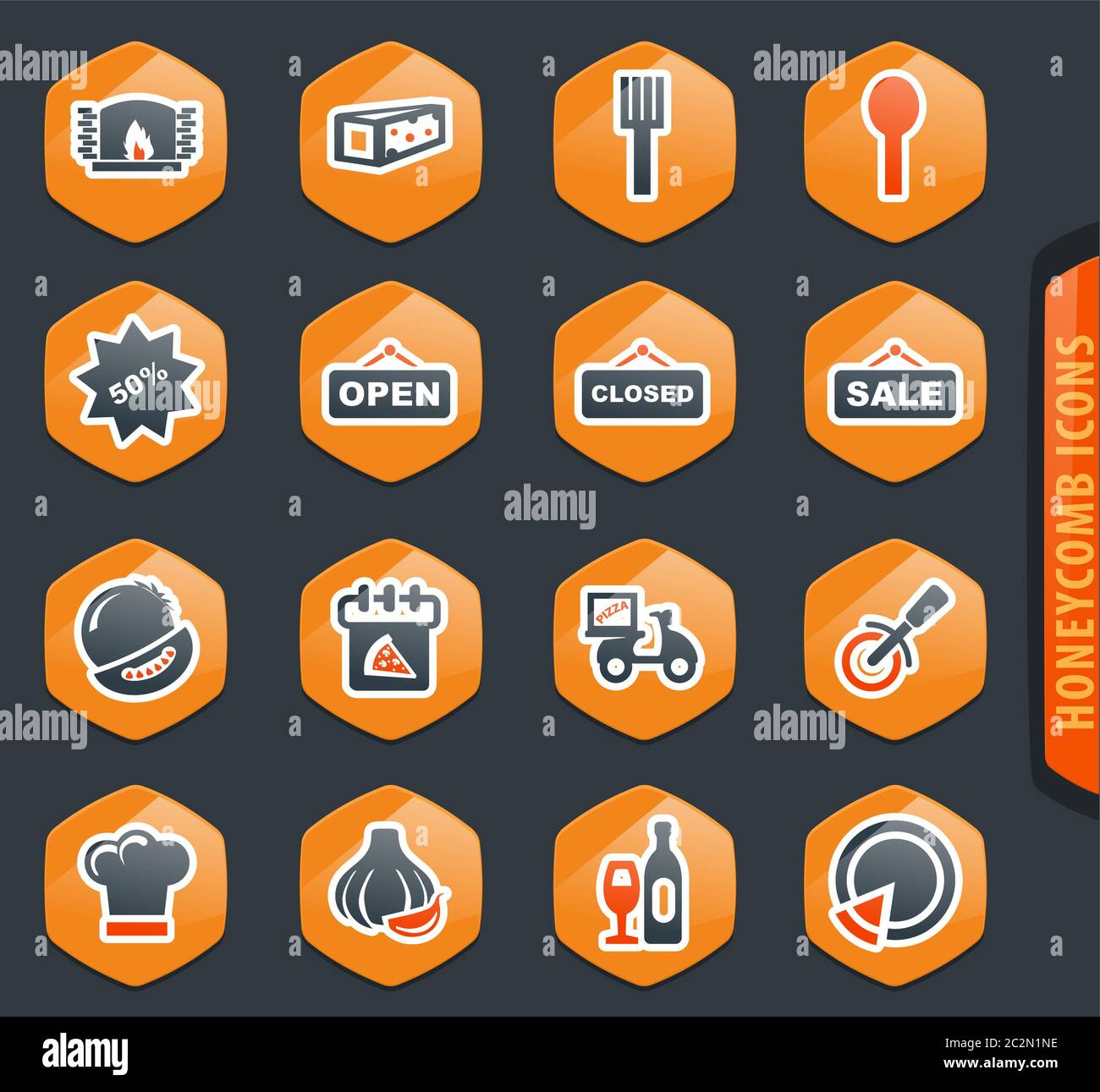 Restaurant vector icons for user interface design Stock Photo - Alamy