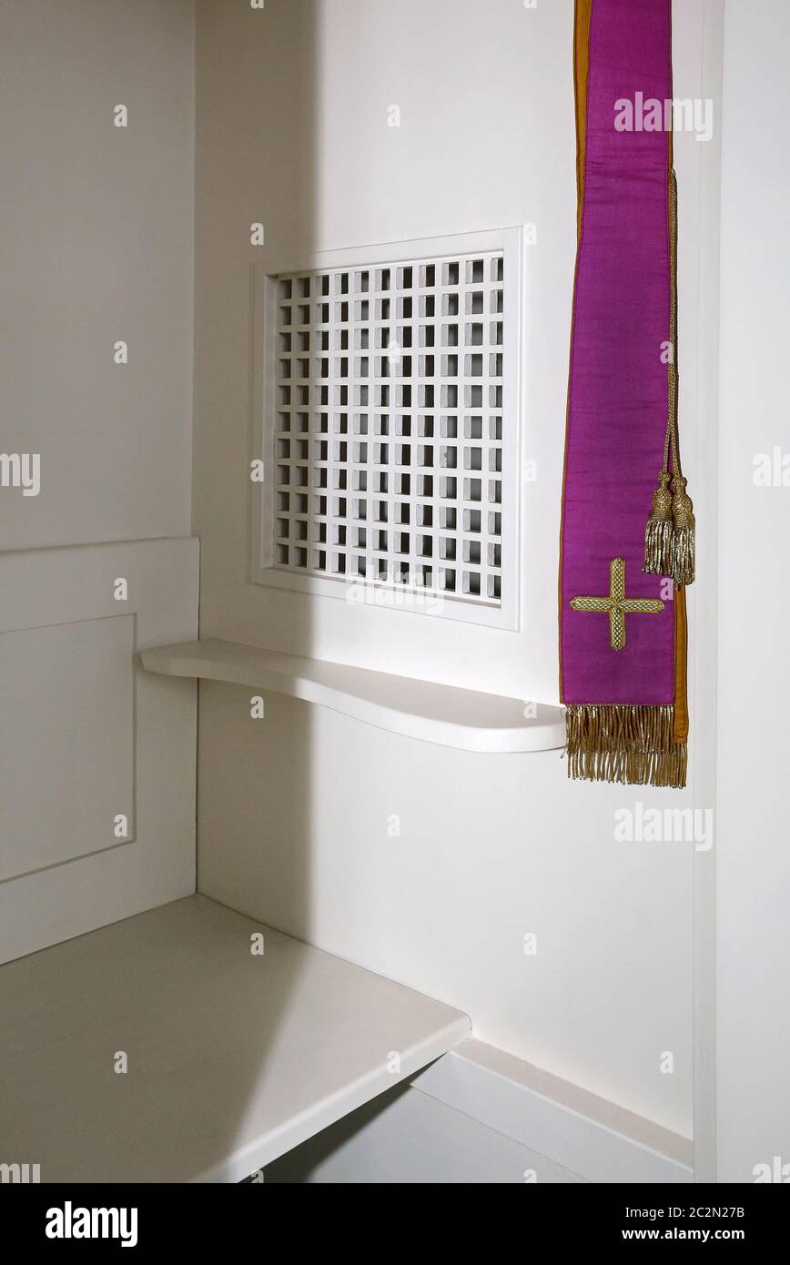 Inside catholic church confessional hi-res stock photography and images ...
