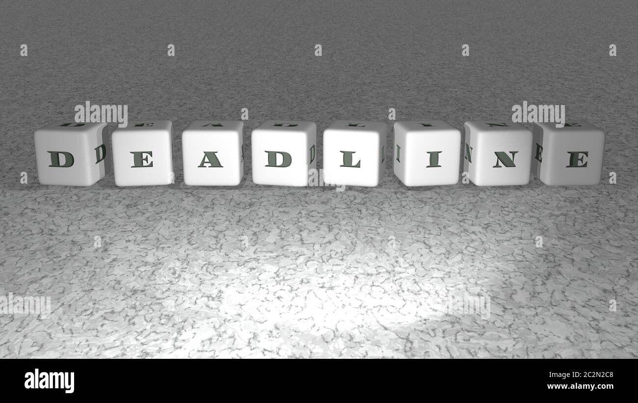 deadline built by dice letters and color crossing for the related ...