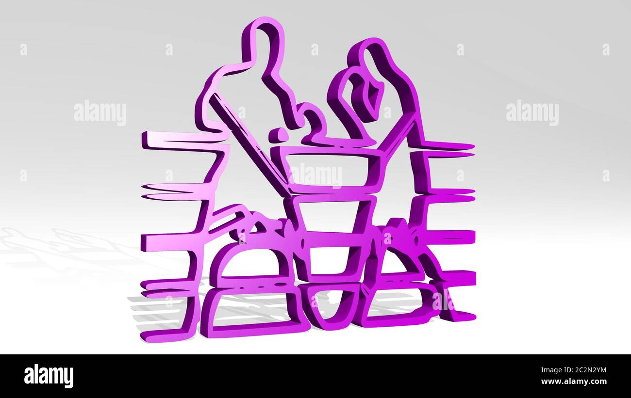 boxing ring made by 3D illustration of a shiny metallic sculpture on a ...