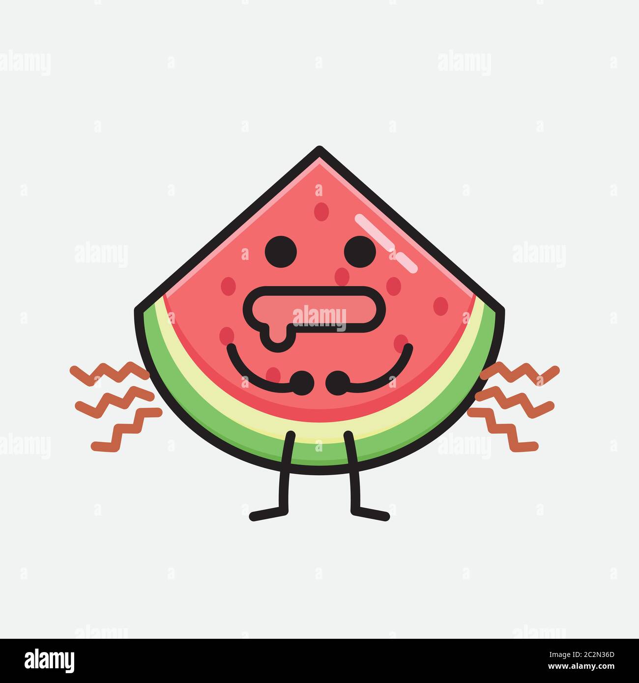 An illustration of Cute Watermelon Mascot Vector Character in Flat ...