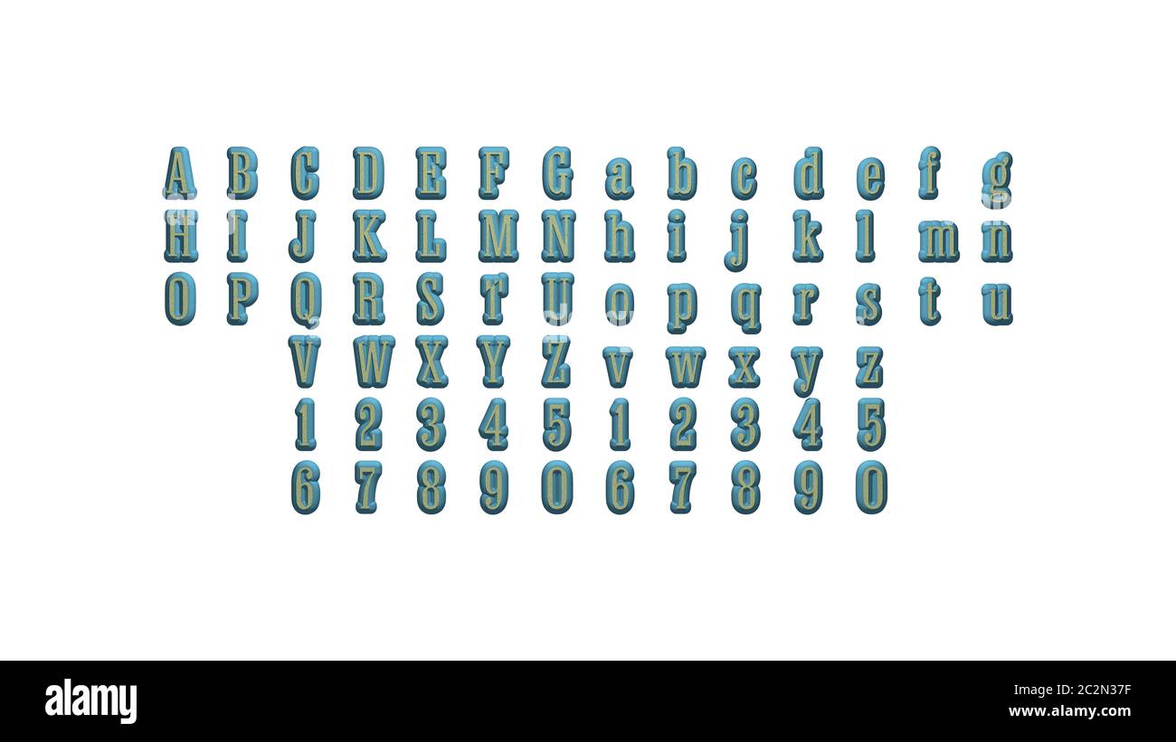 3D illustration of by individual letters on a wall of white background ...