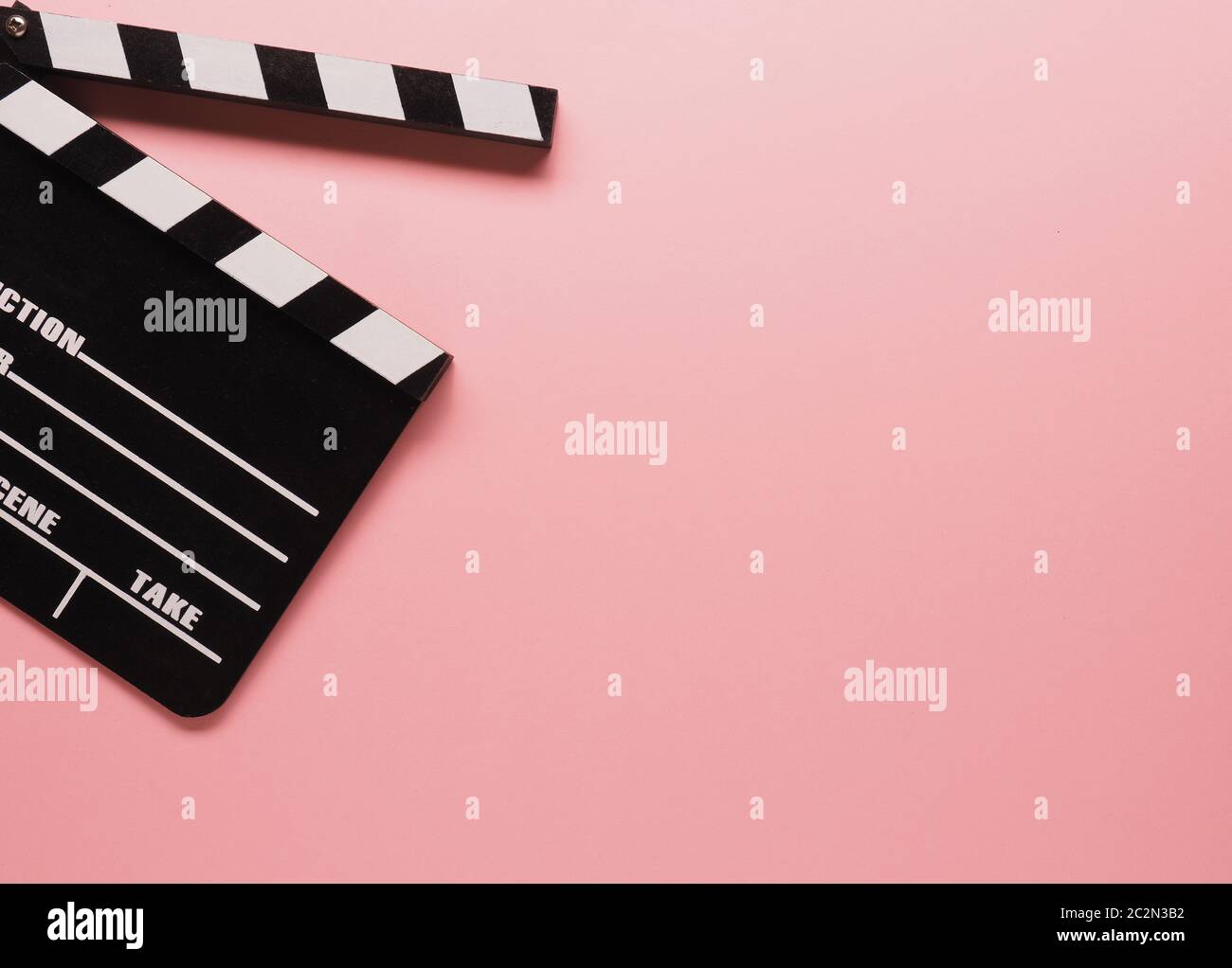 Clapboard on a pink background, cinema or movie concept Stock Photo - Alamy