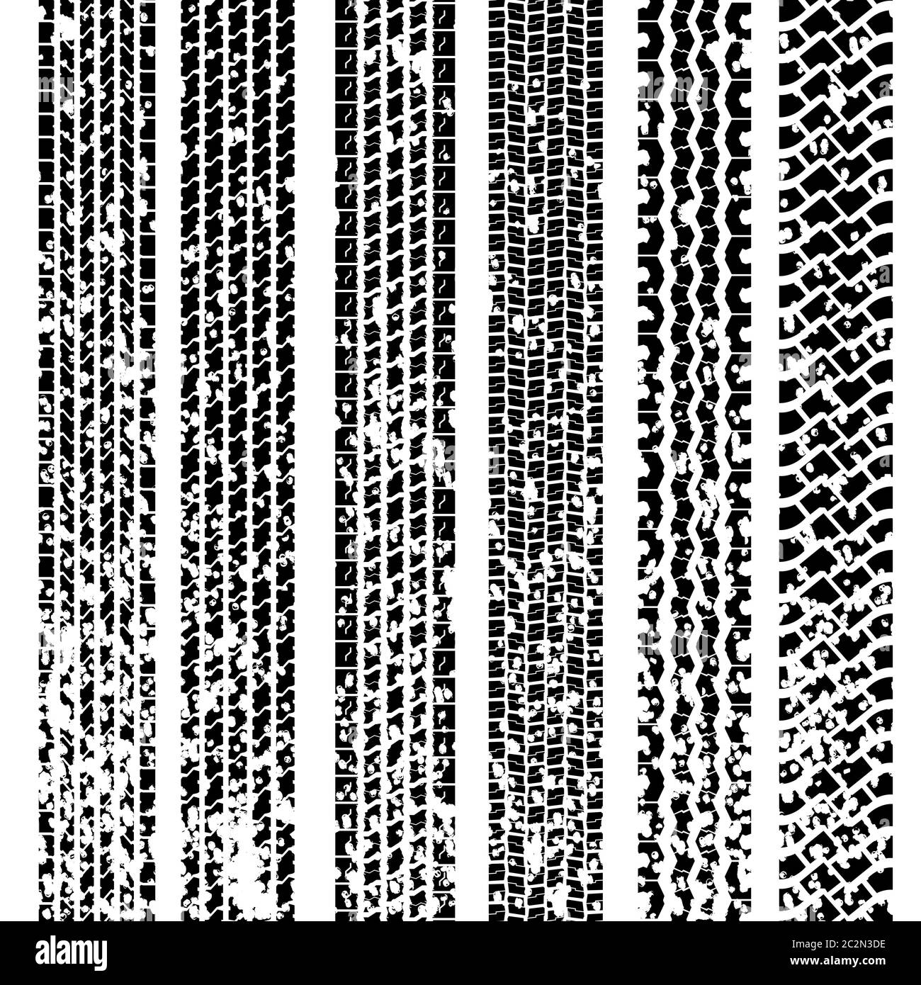 Set of detailed tire prints, vector illustration Stock Photo - Alamy