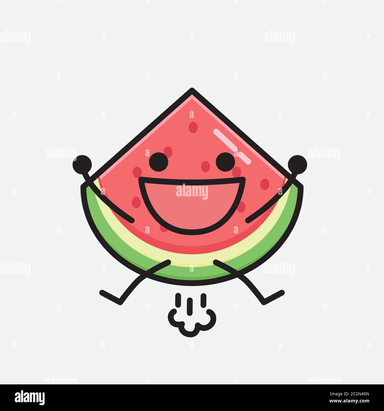 An illustration of Cute Watermelon Mascot Vector Character in Flat ...