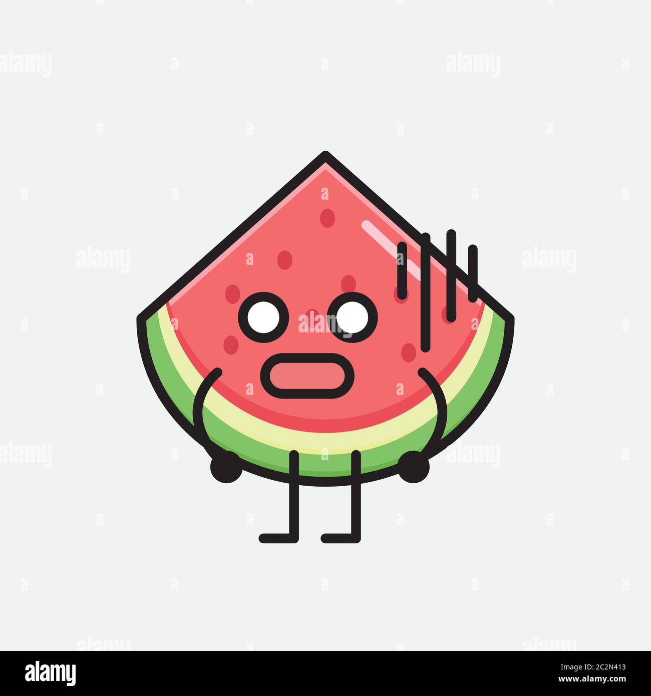 An illustration of Cute Watermelon Mascot Vector Character in Flat ...