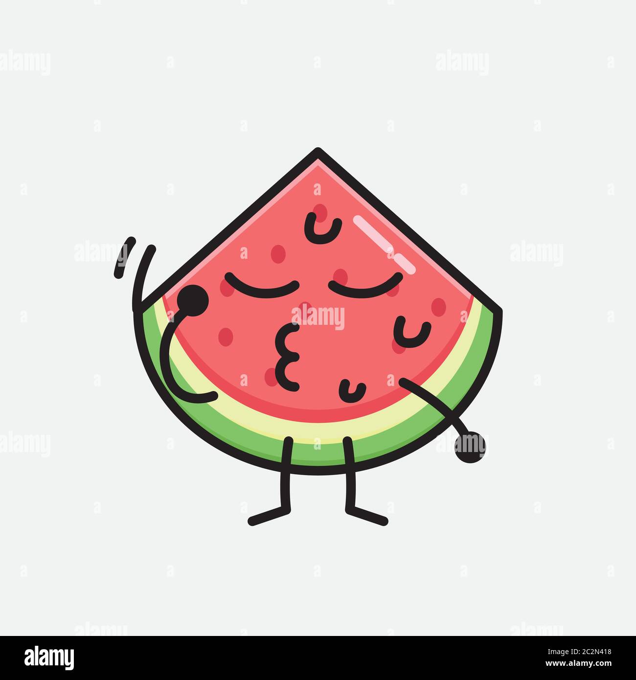 An illustration of Cute Watermelon Mascot Vector Character in Flat ...
