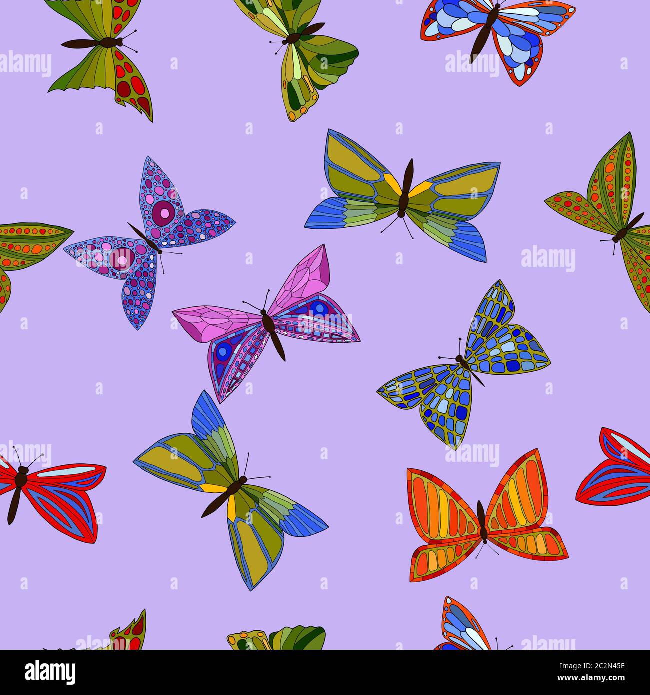Cute purple butterfly seamless pattern hi-res stock photography and ...