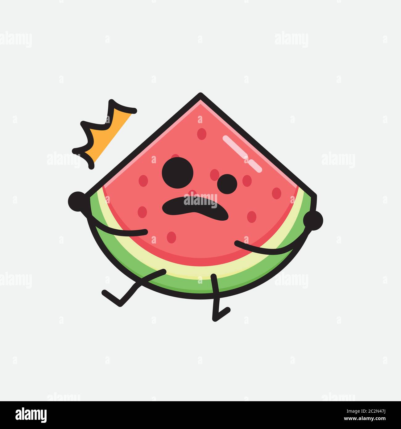 An illustration of Cute Watermelon Mascot Vector Character in Flat ...