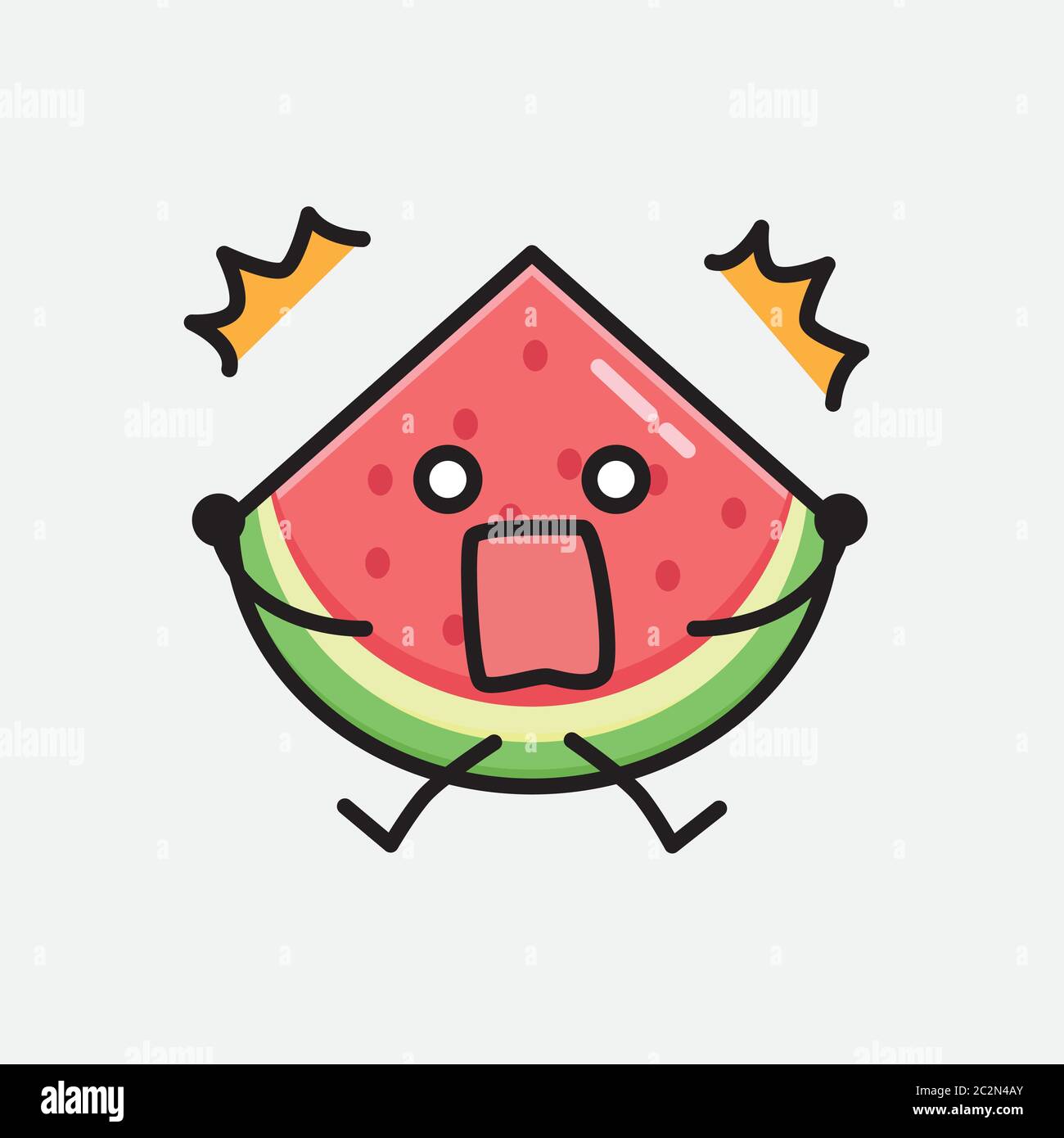 An illustration of Cute Watermelon Mascot Vector Character in Flat ...