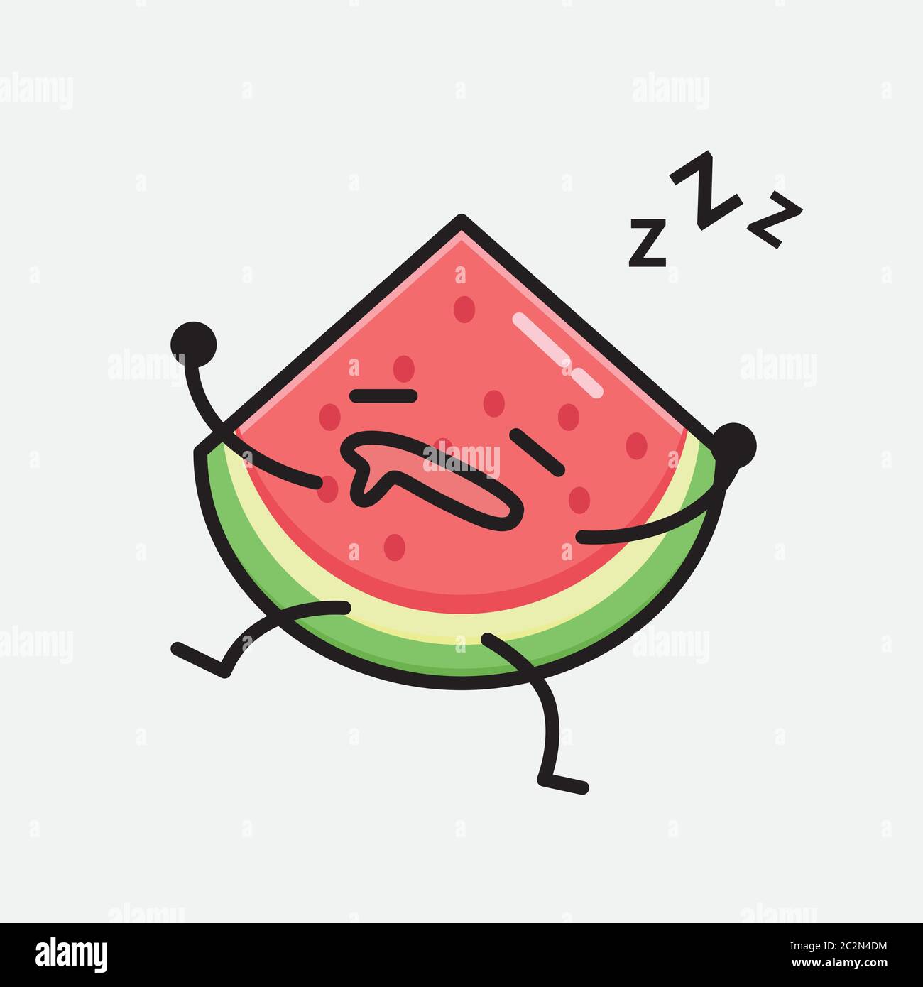 An illustration of Cute Watermelon Mascot Vector Character in Flat ...