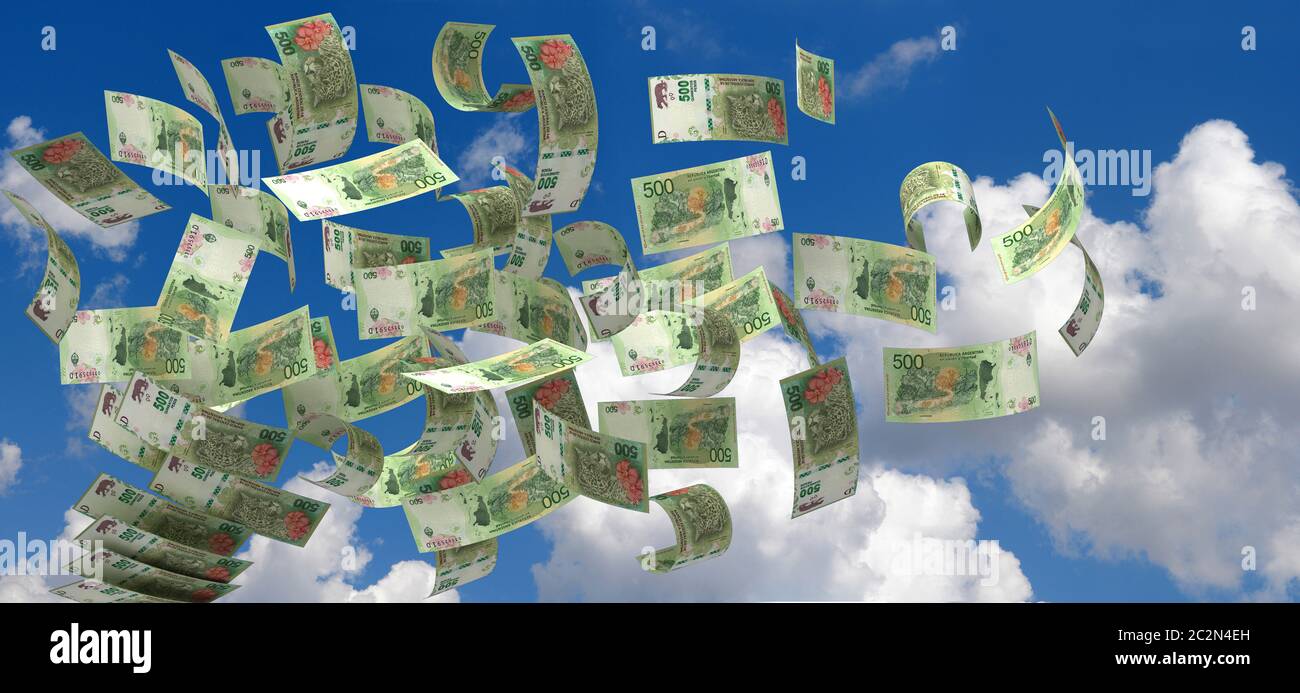 Flying Argentinian Pesos (isolated with clipping path Stock Photo - Alamy